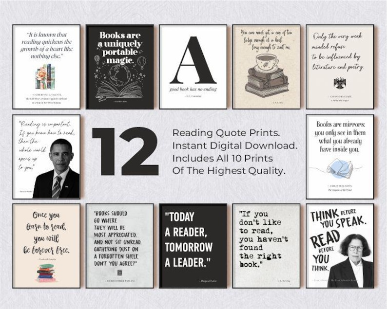 Reading Quote Print Reading Quote Poster Reading Classroom Decor ...