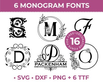 6 Monogram SVG Bundle - Etsy