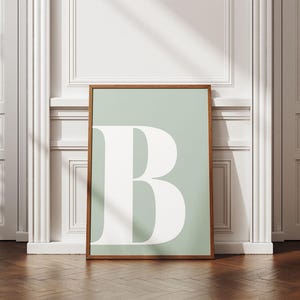 B Letter Poster B Poster Inital Wall Decor Initial Wall Art Monogram ...