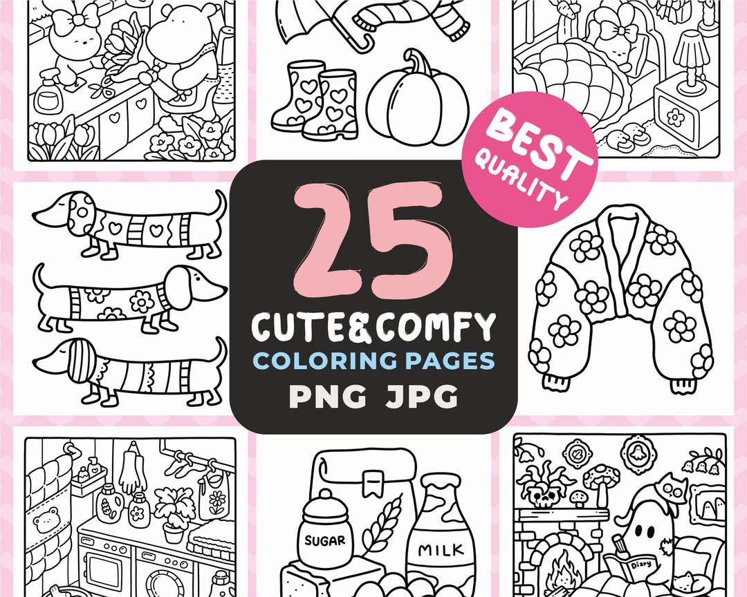 Coco Wyo Digital Coloring Book 25 Pages Instant Download, Cozy Coloring ...
