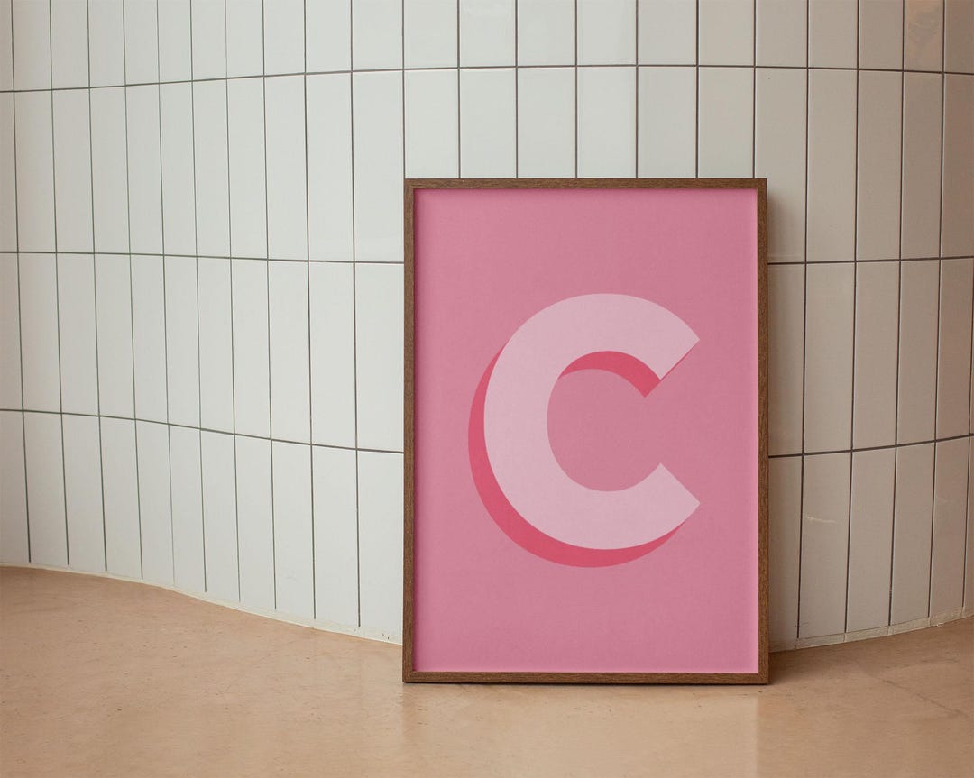 C Letter Poster C Poster Inital Wall Decor Initial Wall Art Monogram ...