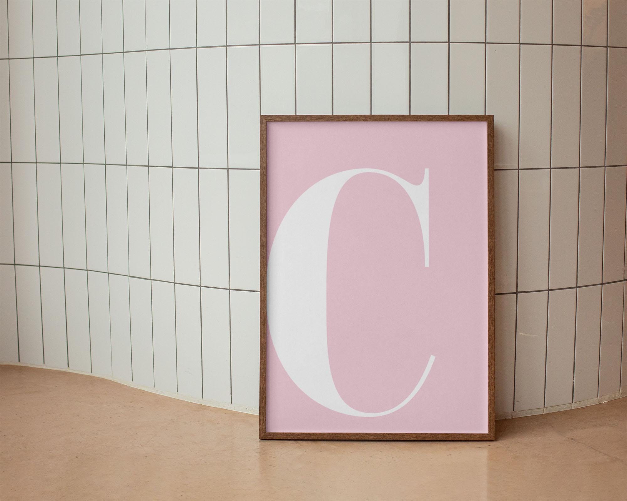 C Letter Poster C Poster Inital Wall Decor Initial Wall Art Monogram ...