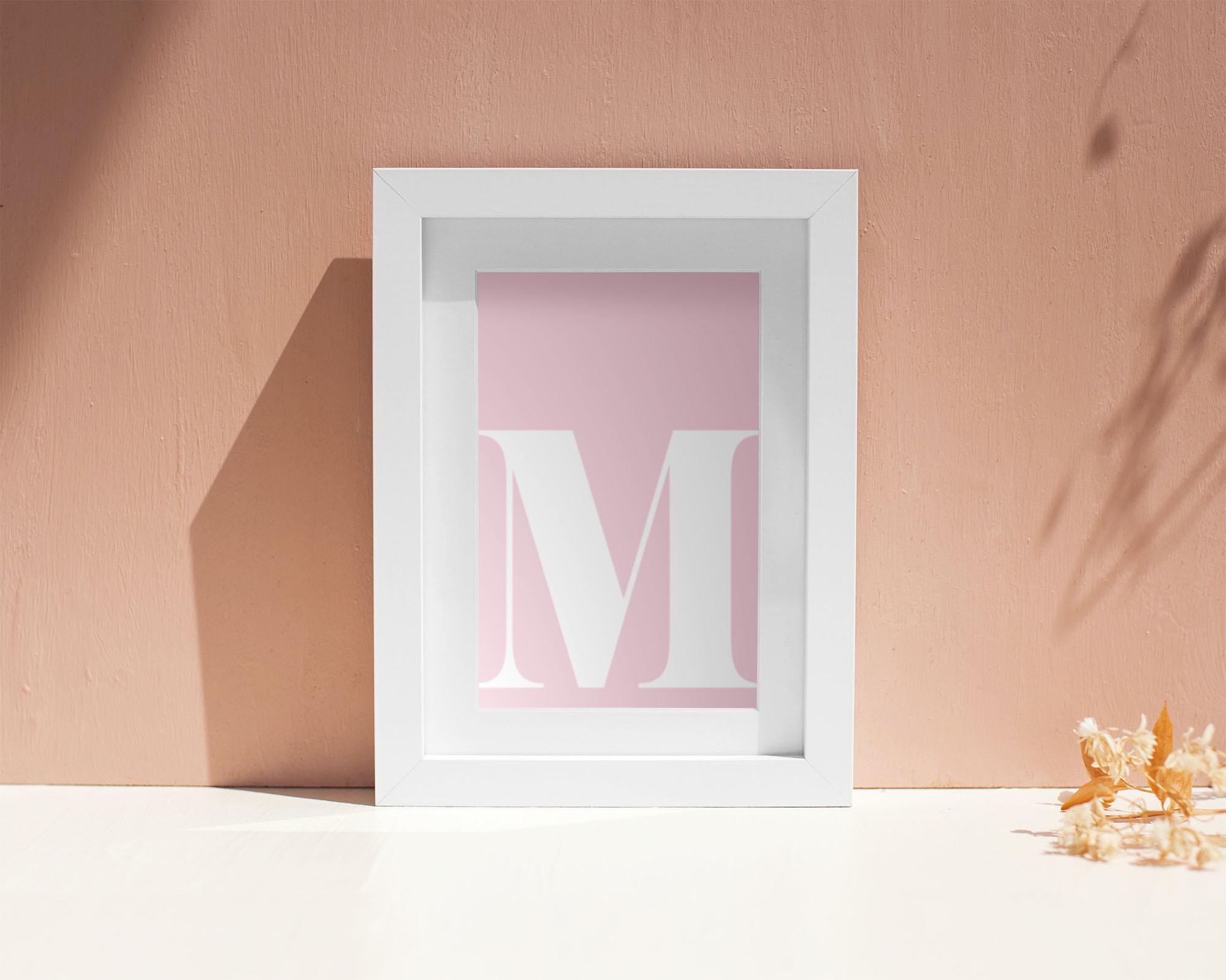 M Letter Poster M Poster Inital Wall Decor Initial Wall Art Monogram ...