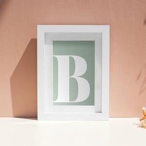 B Letter Poster B Poster Inital Wall Decor Initial Wall Art Monogram ...