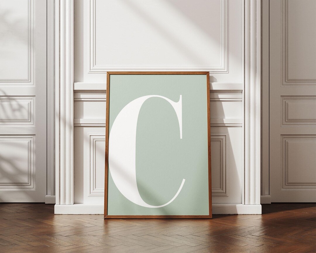 C Letter Poster C Poster Inital Wall Decor Initial Wall Art Monogram ...