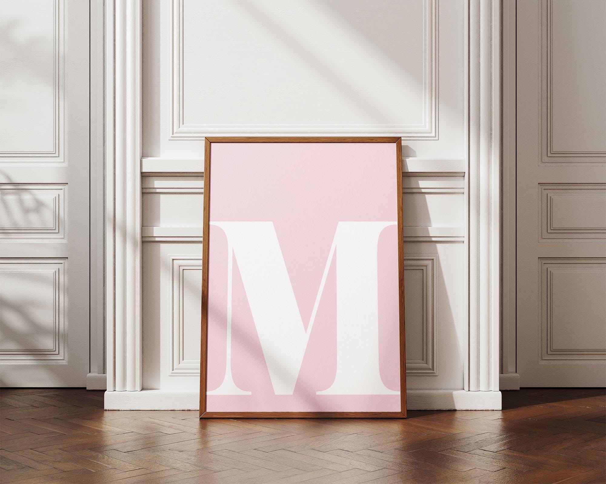 M Letter Poster M Poster Inital Wall Decor Initial Wall Art Monogram ...