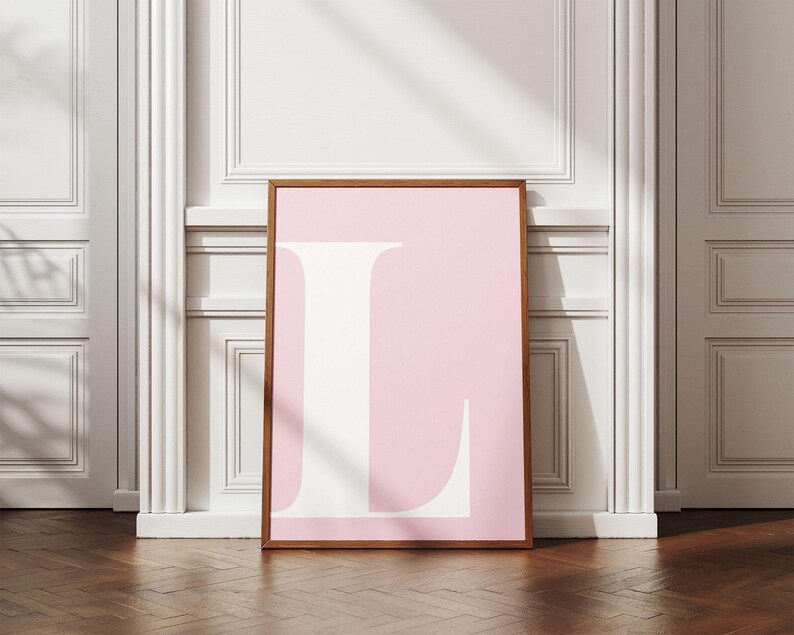 L Letter Poster L Poster Inital Wall Decor Initial Wall Art Monogram ...