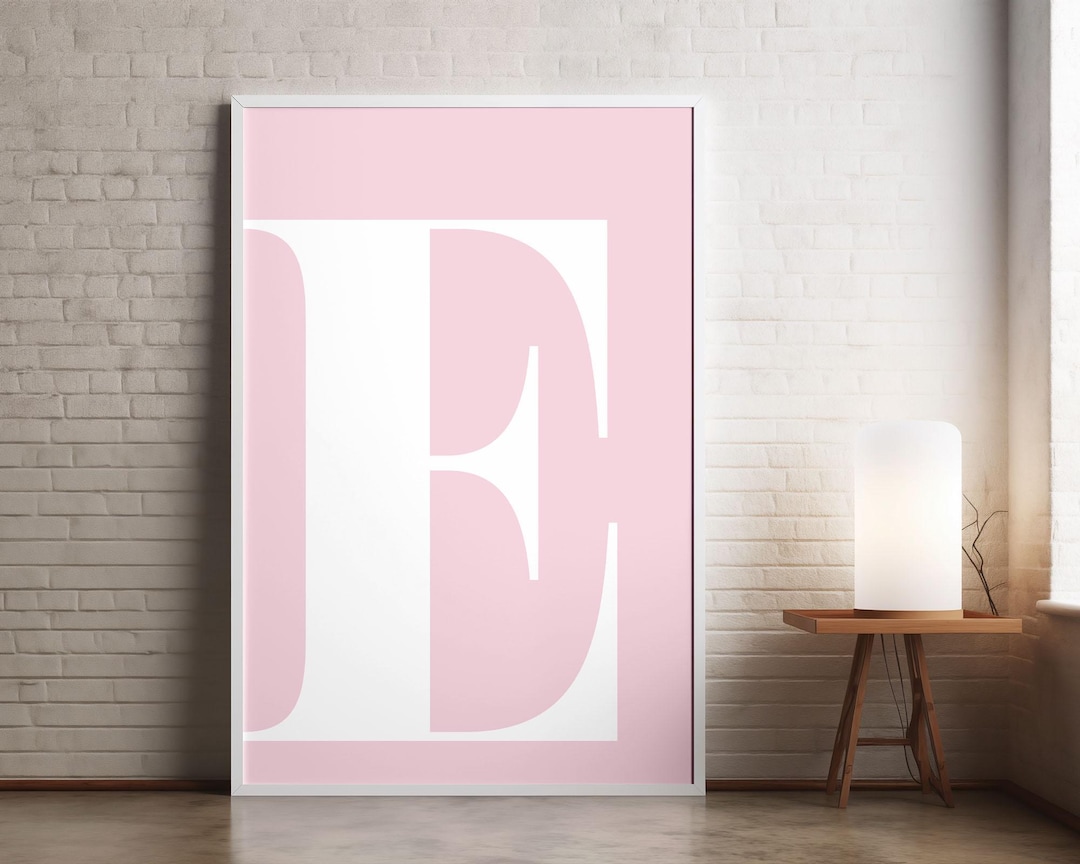 E Letter Poster E Poster Inital Wall Decor Initial Wall Art Monogram ...