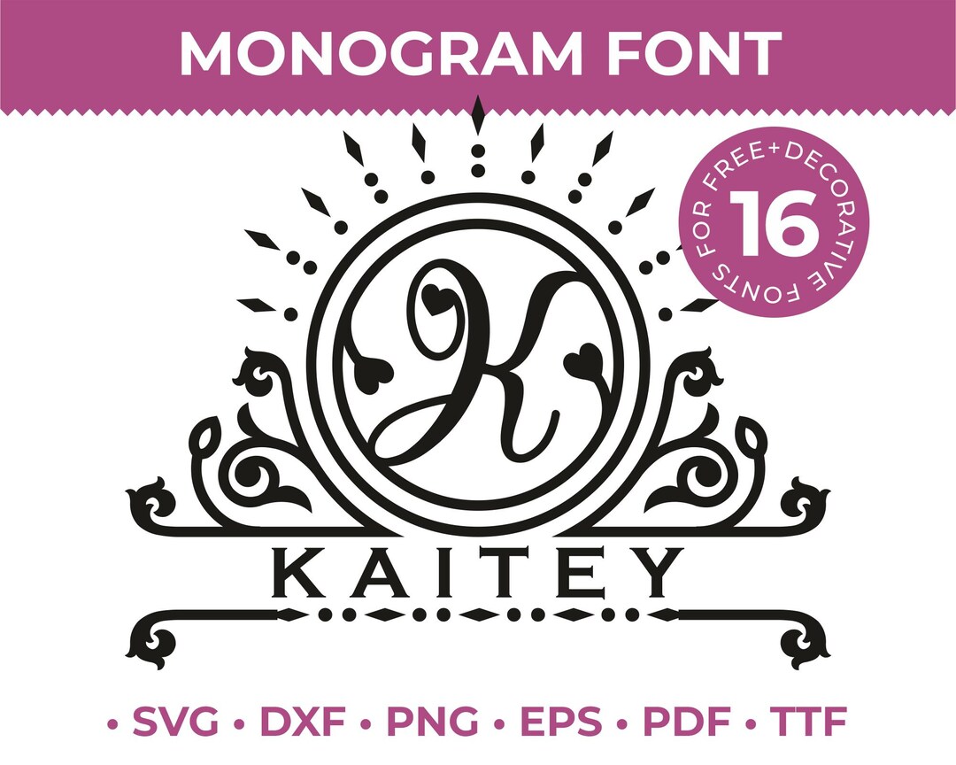 Bridal Monogram SVG, TTF Alphabet, Fancy Monogram Svg, School Monogram ...