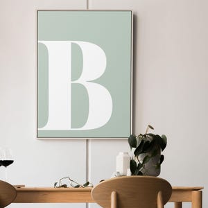 B Letter Poster B Poster Inital Wall Decor Initial Wall Art Monogram ...