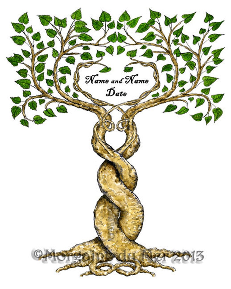 Two Trees Entwined w Poem 8x10 Wedding Print Personalized | Etsy