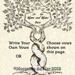 Two Trees Entwined Custom Wedding Vows Print Parchment Marriage Gift ...