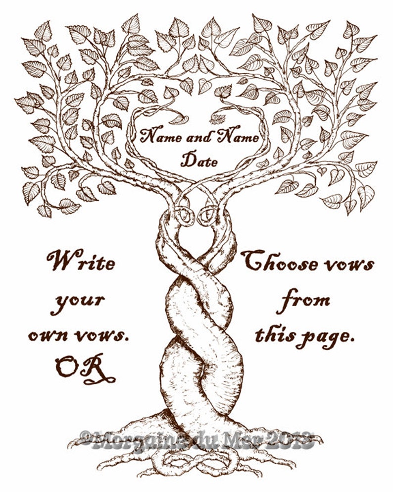 Two Trees Marriage Custom Wedding Print Handfasting | Etsy