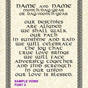 Viking Norse Celtic Custom Wedding Vows Print Pagan Handfasting ...