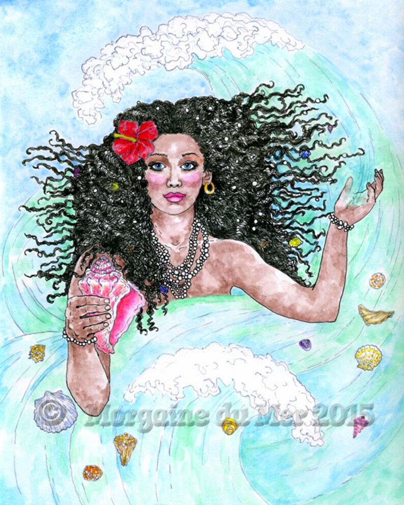 Yemaya Ocean Sea Goddess Print Mother of All Living Things Yoruba ...