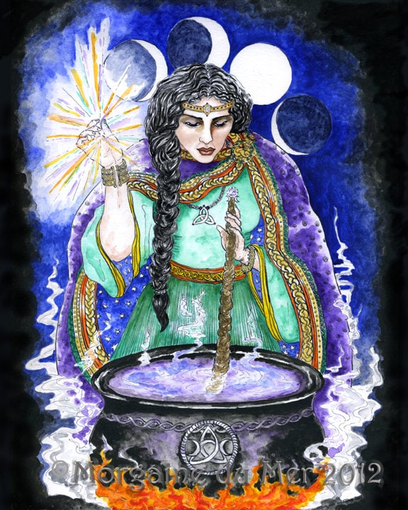 Cerridwen ACEO Celtic Goddess and Cauldron of Knowledge Print - Etsy ...