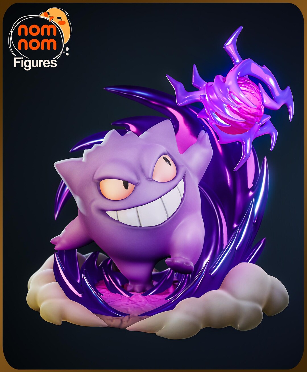 Gengar - Pokemon - Chibi Version - Resin Statue - Display Figurine ...