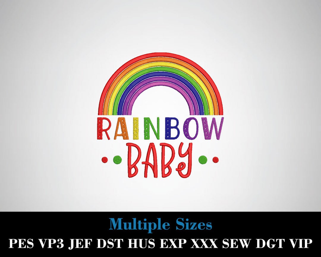 Rainbow Baby for Kids Embroidery Design, Baby Embroidery Pattern ...