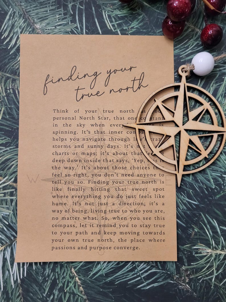 Compass Story Ornament - Finding Your True North Inspirational Gift - Etsy