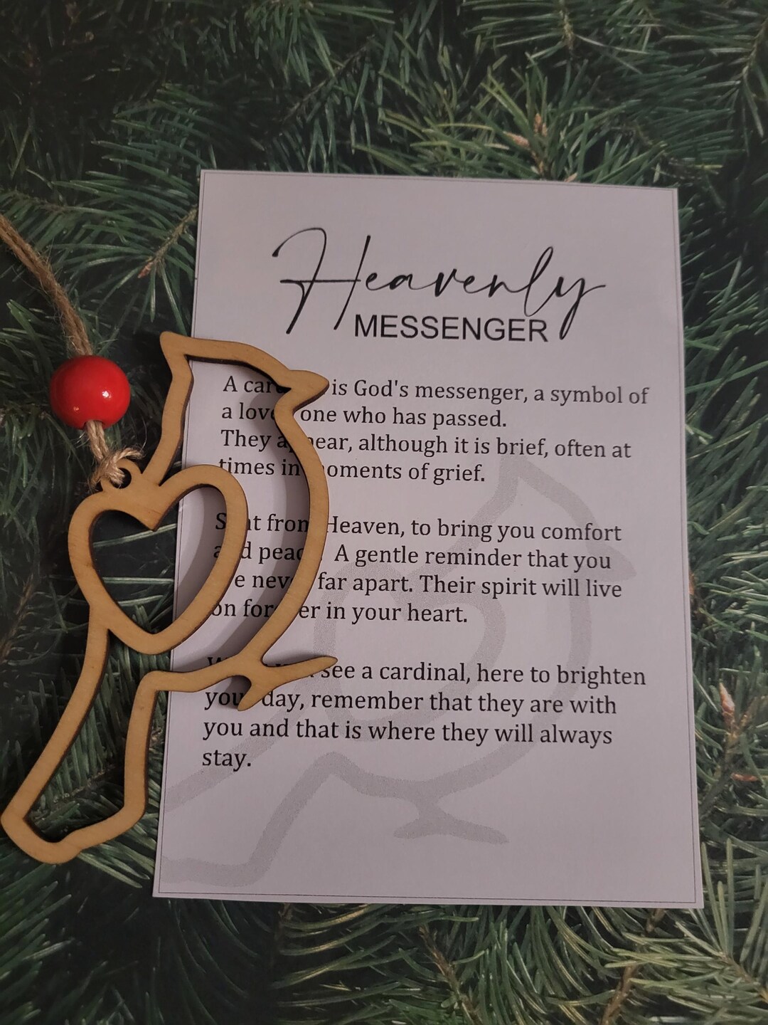 Cardinal Heavenly Messenger Ornament, Memorial Keepsake, Red Bird ...