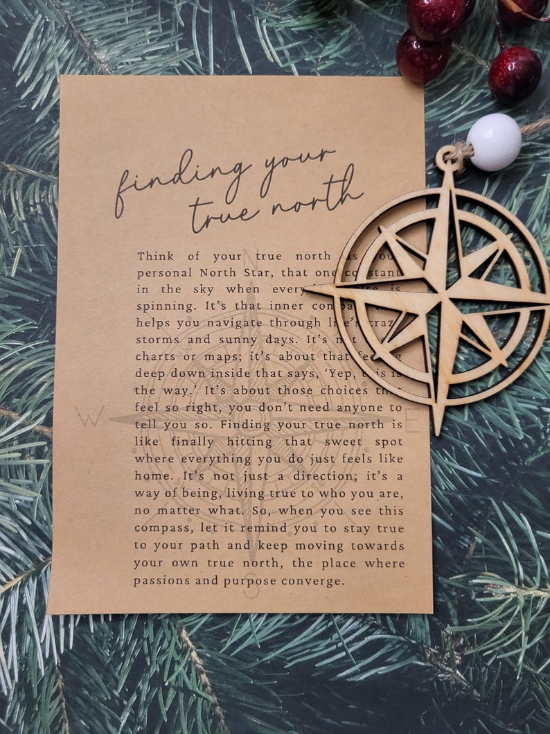 Compass Story Ornament - Finding Your True North Inspirational Gift - Etsy