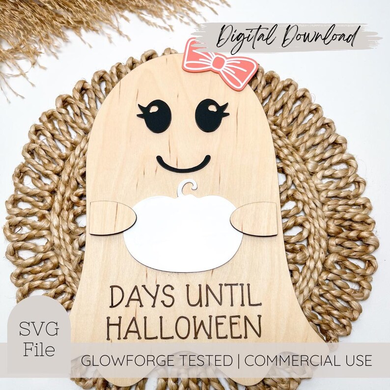 Cute Ghost Halloween Countdown Calendar SVG - Etsy