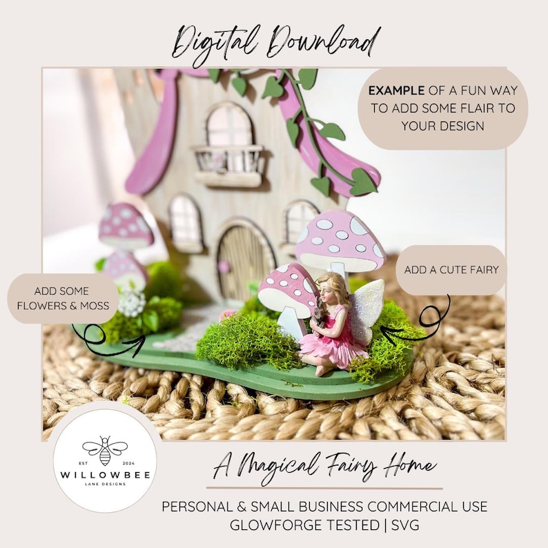 A Magical Fairy Home SVG | Laser Cutting File | Digital Download - Etsy
