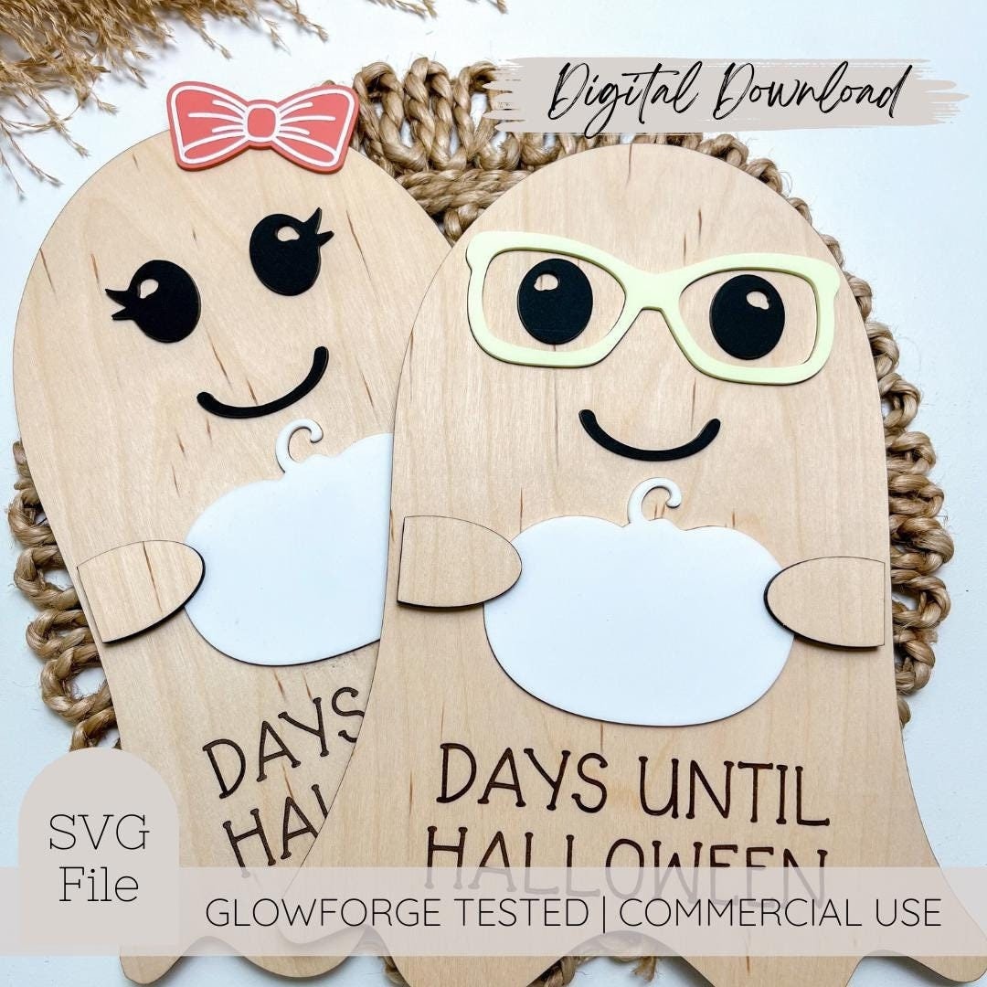 Cute Ghost Halloween Countdown Calendar SVG - Etsy