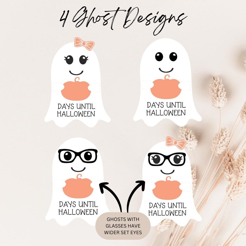Cute Ghost Halloween Countdown Calendar SVG - Etsy