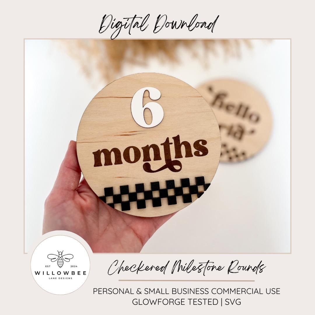 Checkered Milestone Rounds | Rad Milestones | Baby Milestones - Etsy