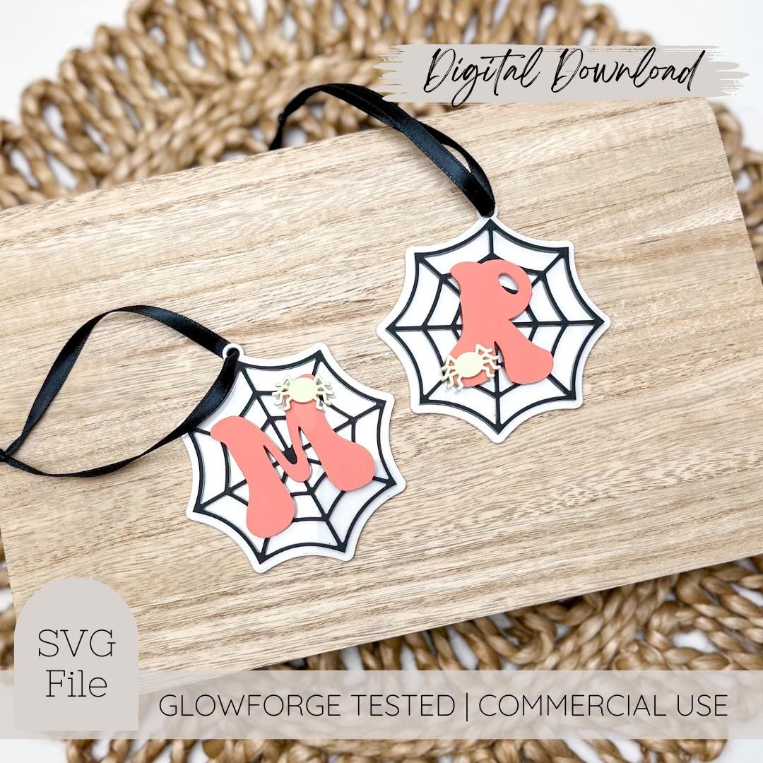 Spiderweb Halloween Tag SVG | Laser Cutting Files - Etsy