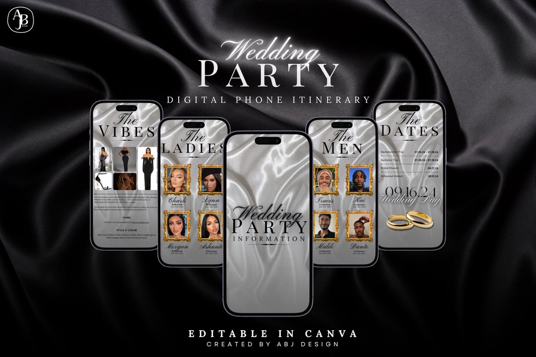 Wedding Party Itinerary Template, Wedding Day Timeline, Wedding ...