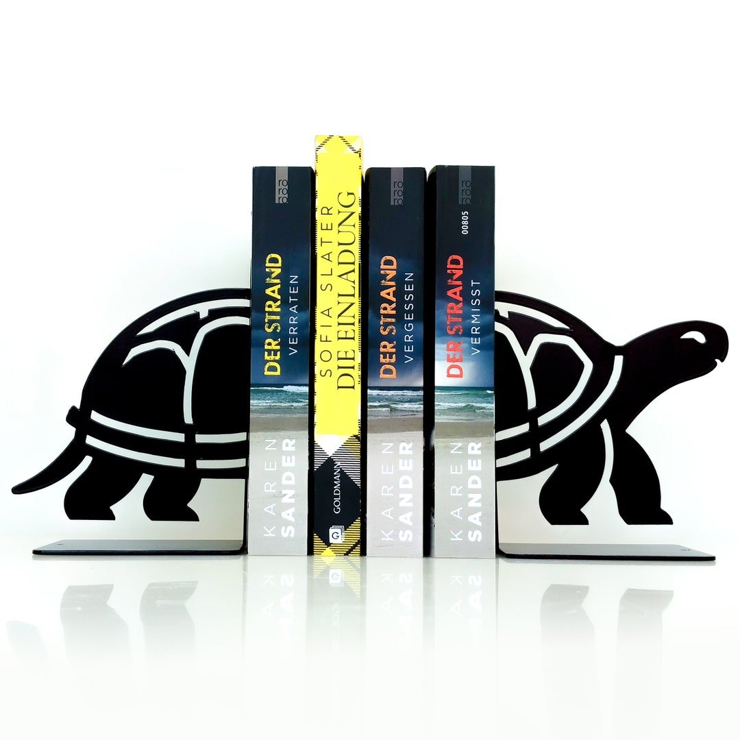 Adorable Turtle Metal Bookends – Coastal Bookshelf Decor – Sea Life ...