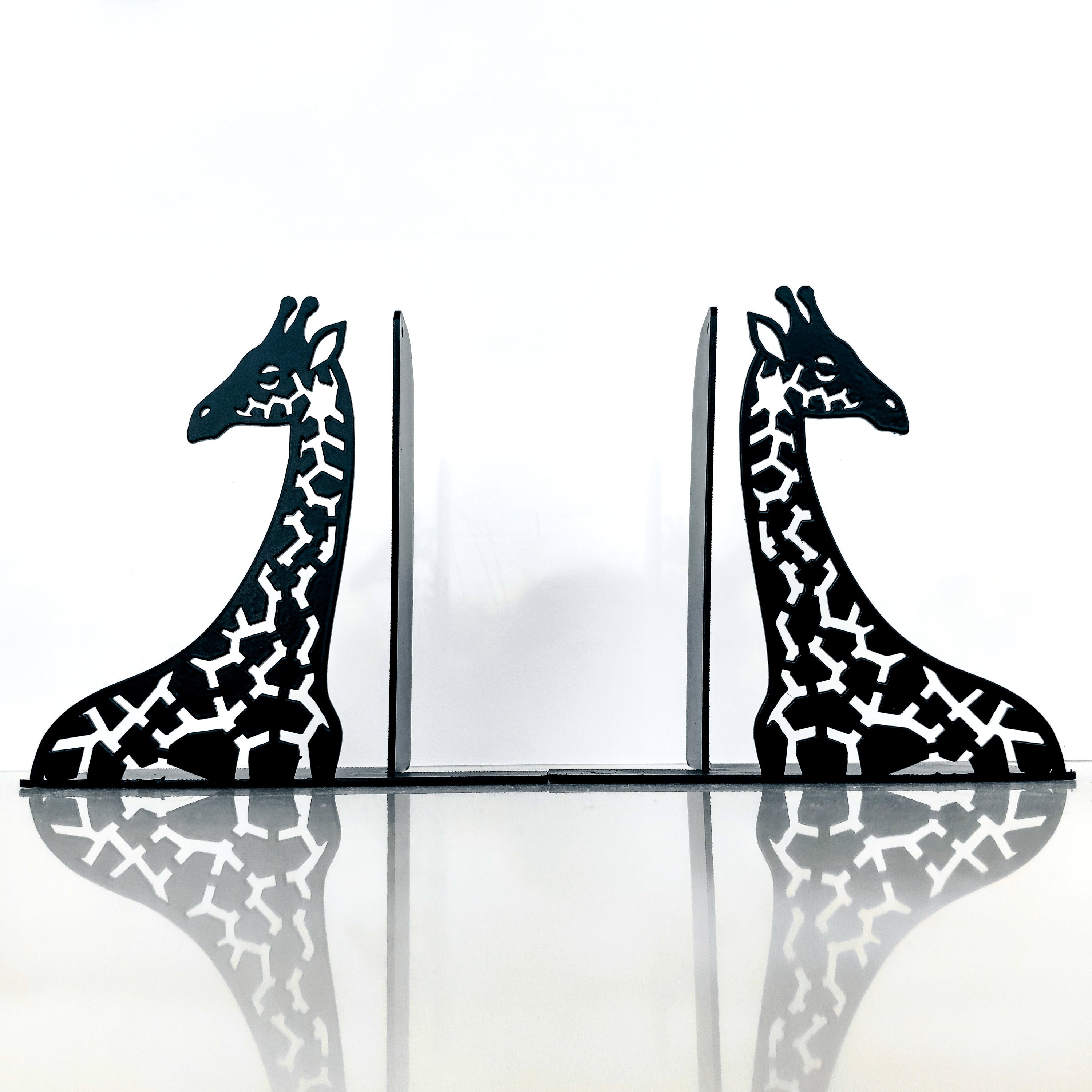 Giraffe Silhouette Metal Bookends: Artistic Home & Office Decor - Etsy