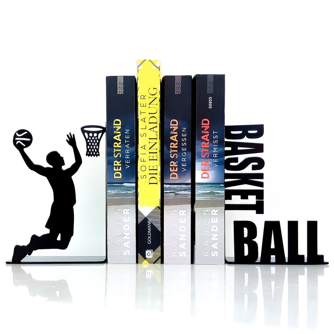 Basketball Bookends: Galvanized Metal Sports Decor - Etsy