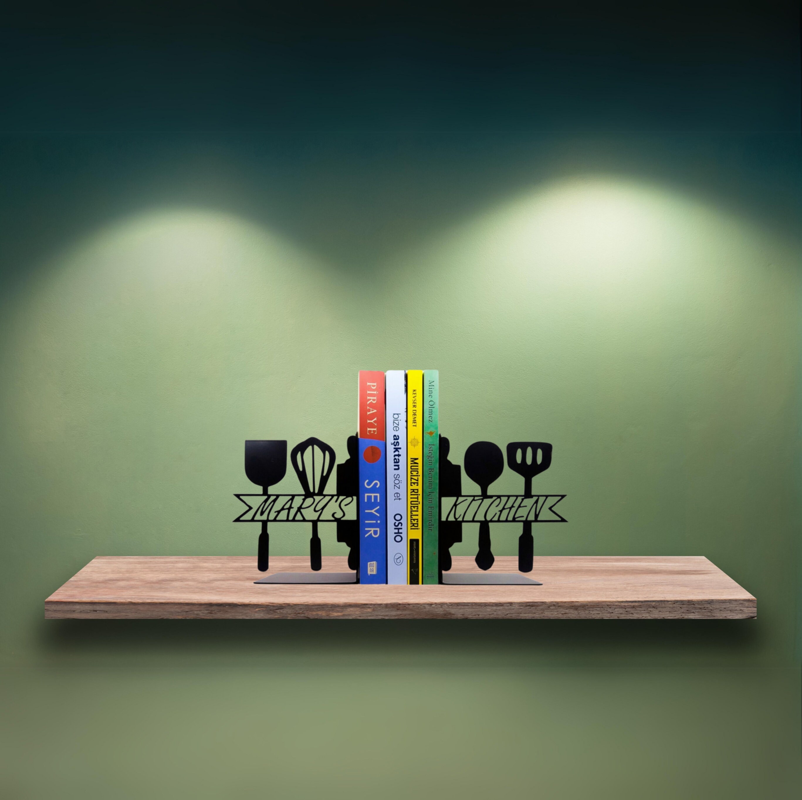 Personalized Cookbook Metal Bookends Custom Kitchen Decor Personalized ...