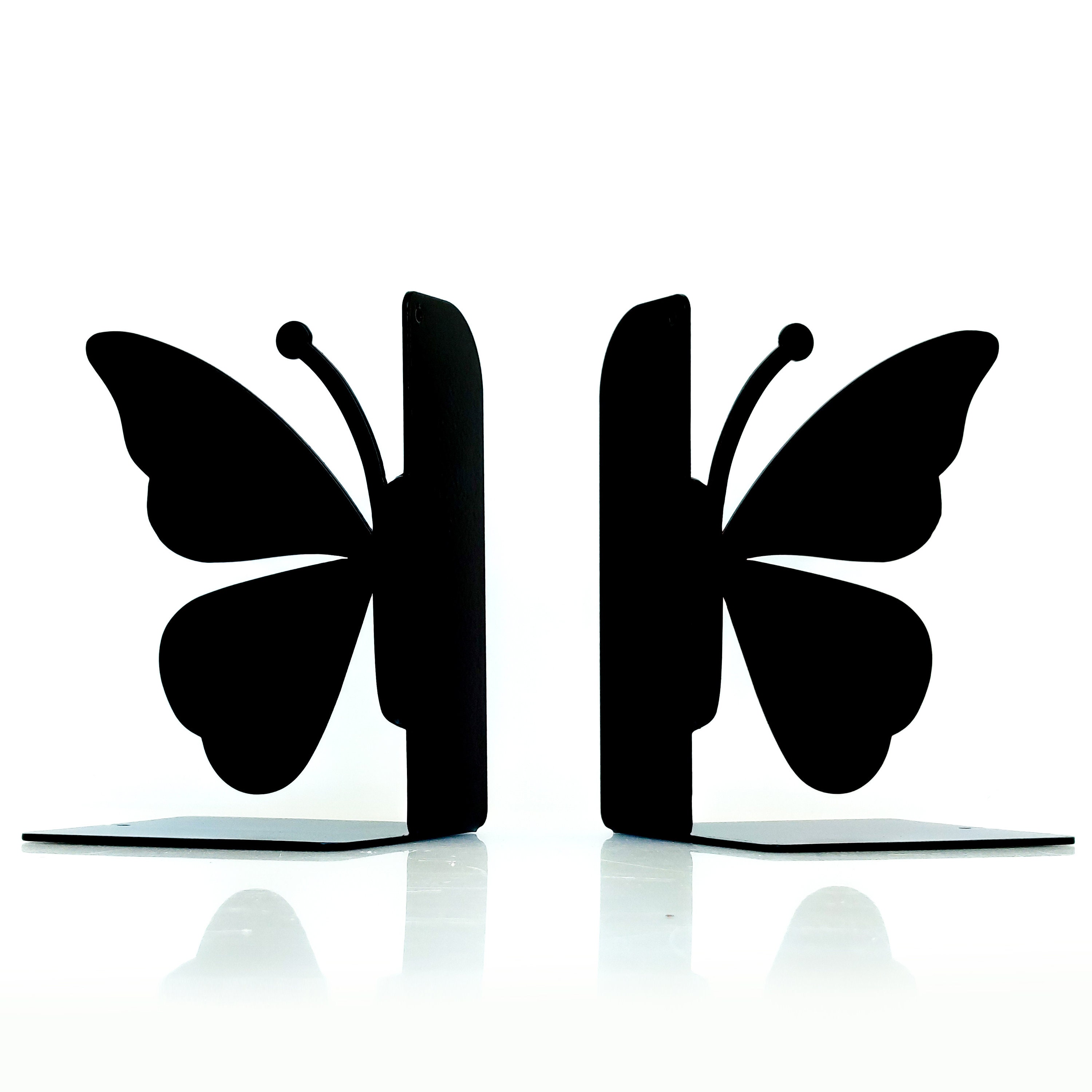 Butterfly Silhouette Metal Bookends: Decorative Book Stoppers - Etsy