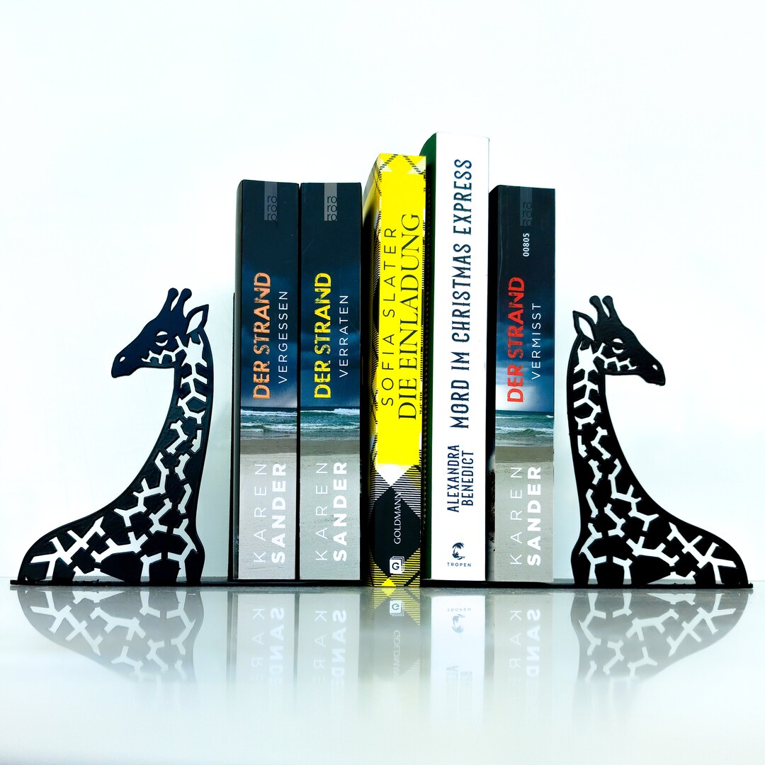 Giraffe Silhouette Metal Bookends: Artistic Home & Office Decor - Etsy