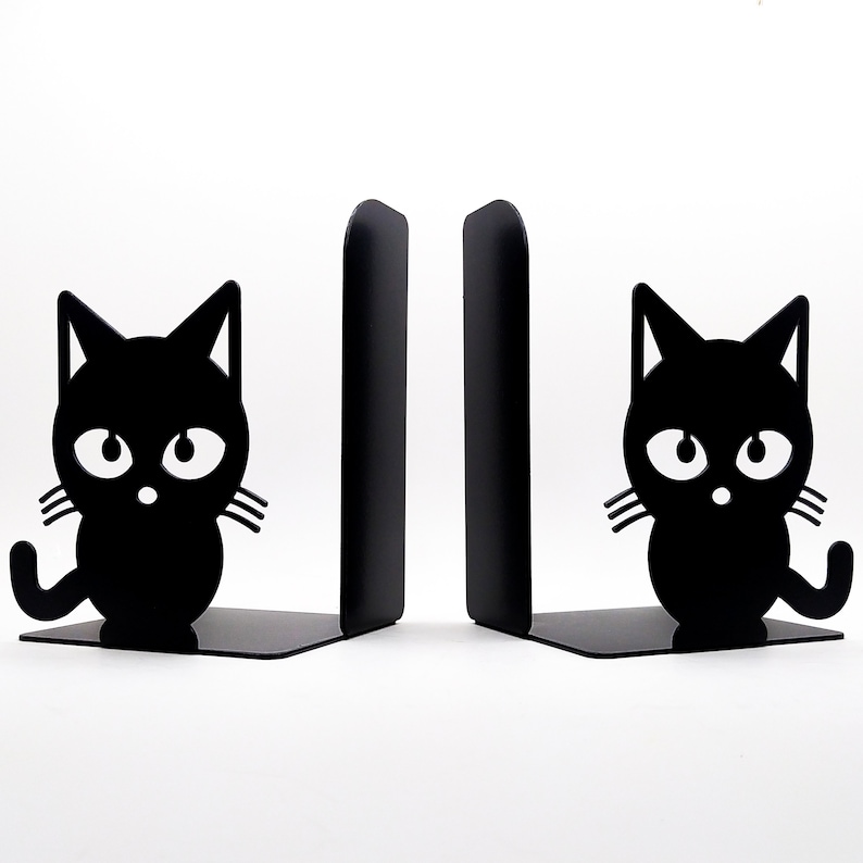 Cat Bookends: Galvanized Metal Silhouette Book Supports - Etsy