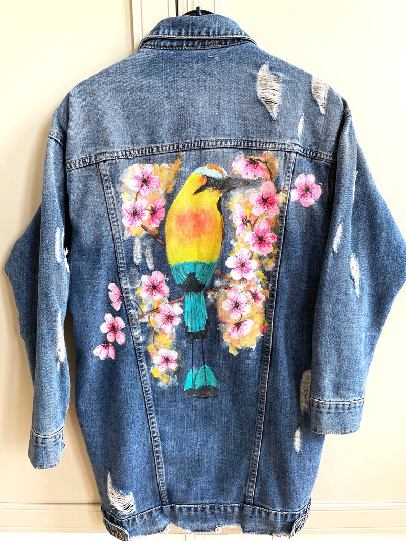 Motmot Denim Jacket Handmade, Unique, Exotic - Etsy
