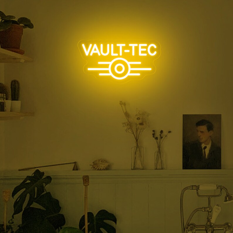 Fallout Vault-tec Blue Neon Sign Fallout Vault-tec Industries Sign Nuka ...