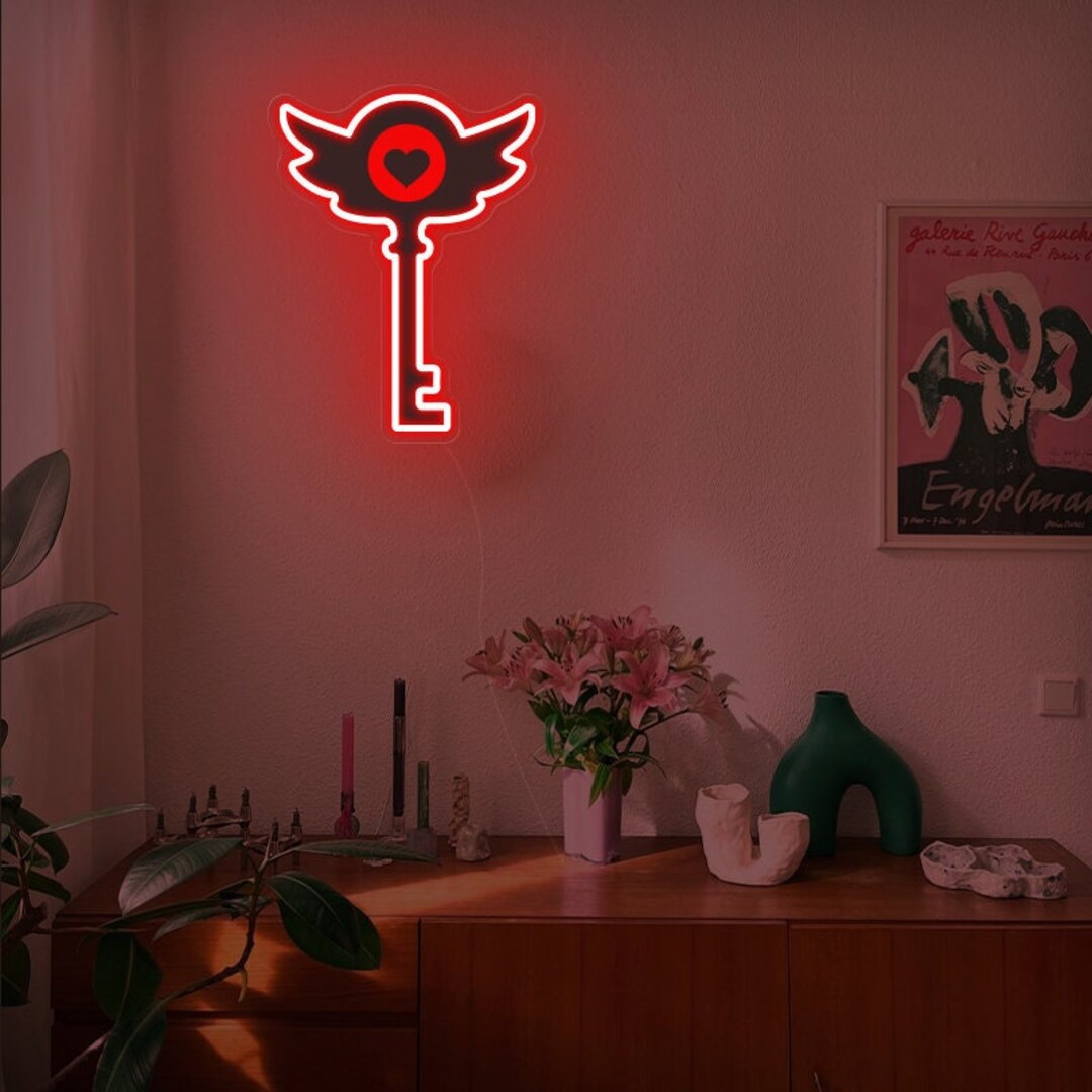 Hazbin Hotel Key Neon Sign, Heaven Hell Demon Hotel Key Hazbin Wall ...