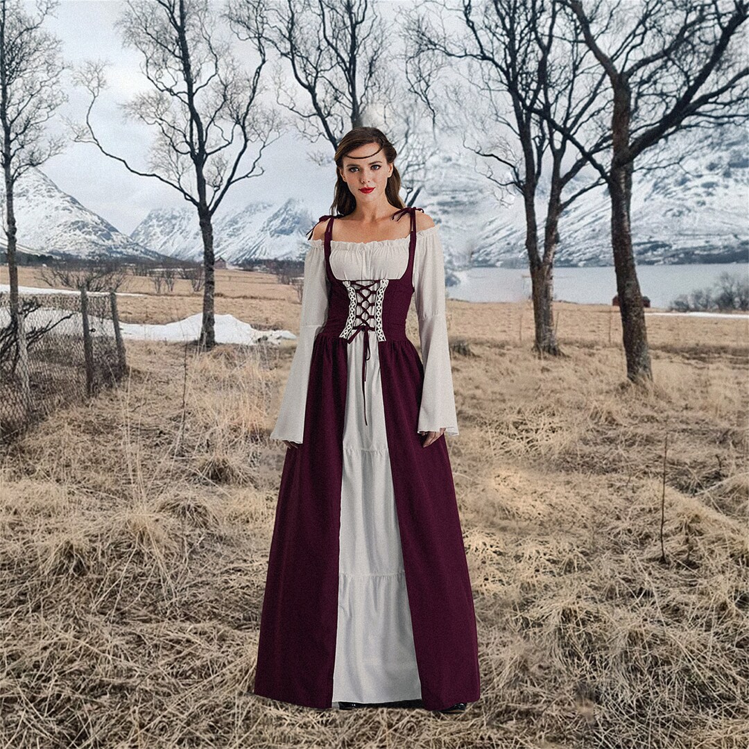 Medieval Renaissance Dress Larp Cosplay Costume Gifts for Her SCA Women ...