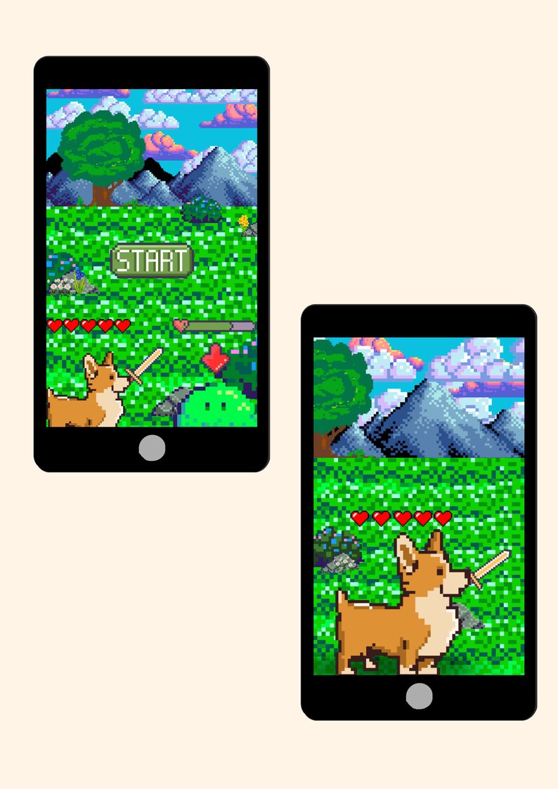 Pixel Video Game Inspired Screensavers and Icons Bundle, Digital ...