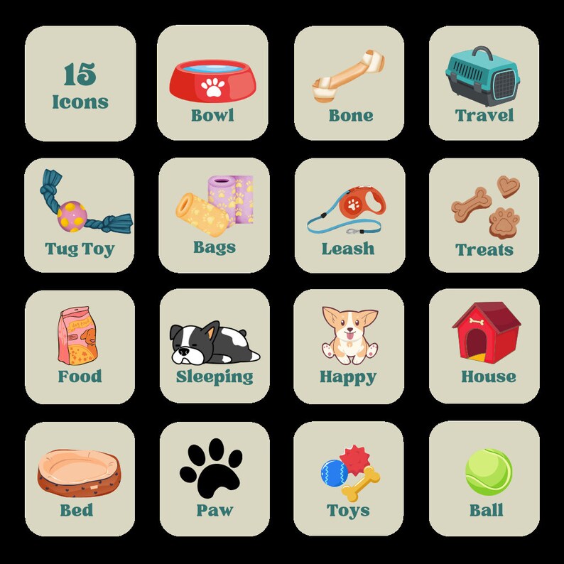 Cute Trio of Dogs Screensaver and Icons, Digital Download - Etsy