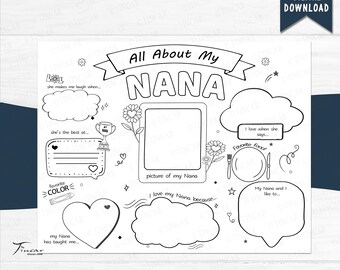 Grandparent's Day Coloring Page | All About My MIMI Worksheet Activity ...
