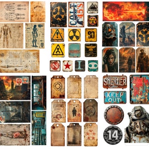 Fallout Post-apocalyptic Digital Junk Journal Kit Pages Printable ...