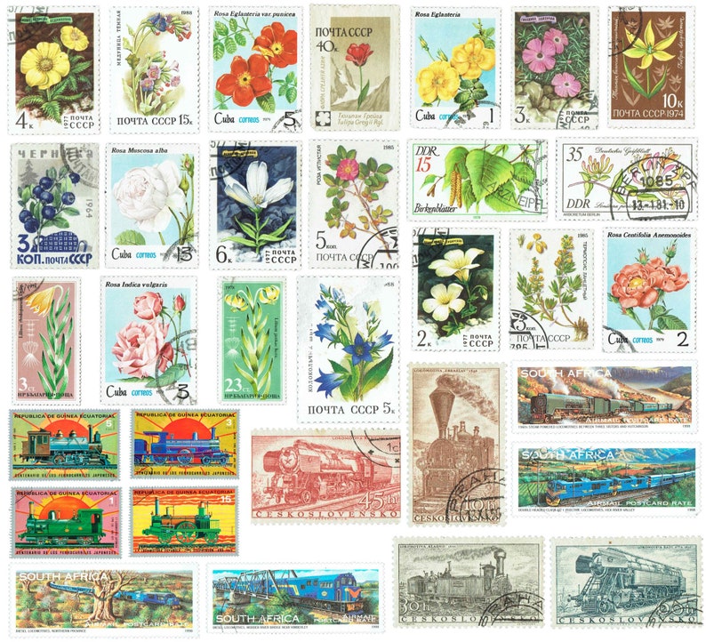 100 Pcs PNG Real Postage Stamps With Transparent Background Clipart ...