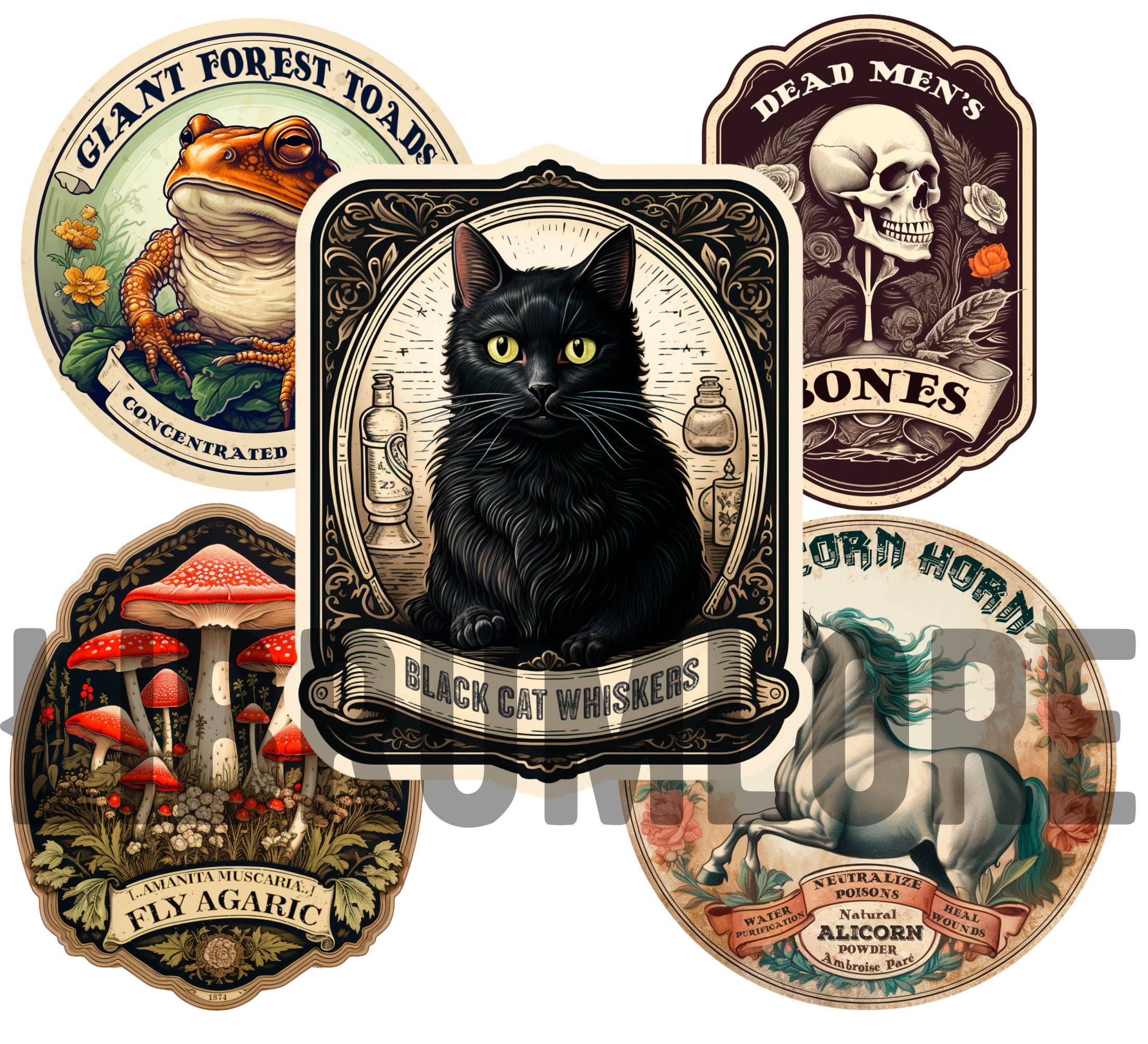 Apothecary Potion Labels for Halloween 12 Pcs PNG and PDF Printable ...