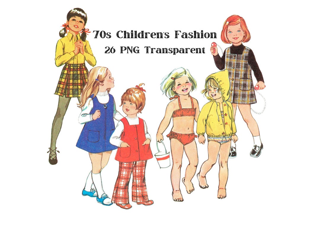Vintage 70s Fussy Cut Children Fashion High Quality Images 26 Pcs ...